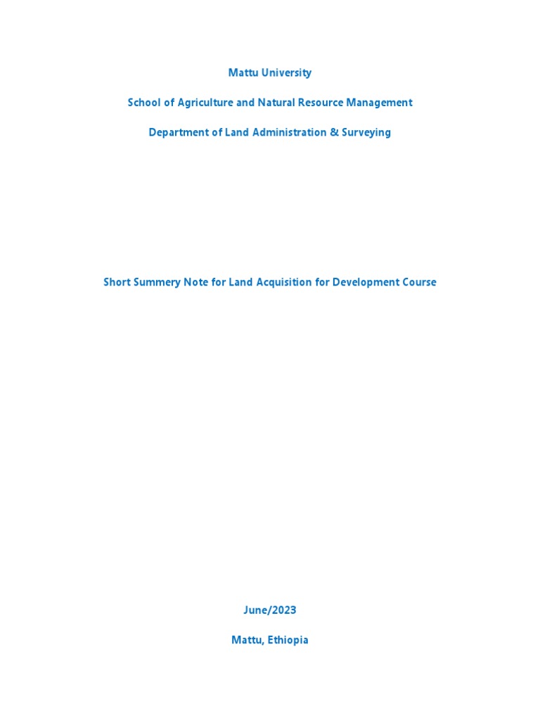 Land Acquisition | PDF
