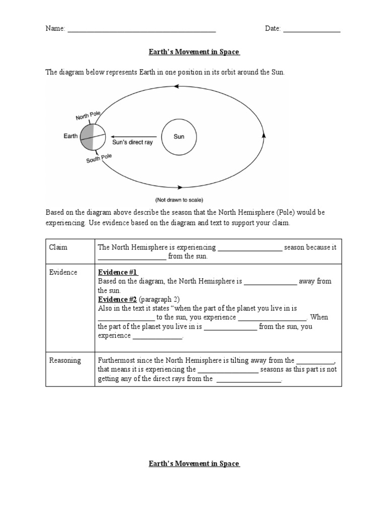 Lesson #1 - Earth's Movement in Space | PDF | Teaching Methods ...