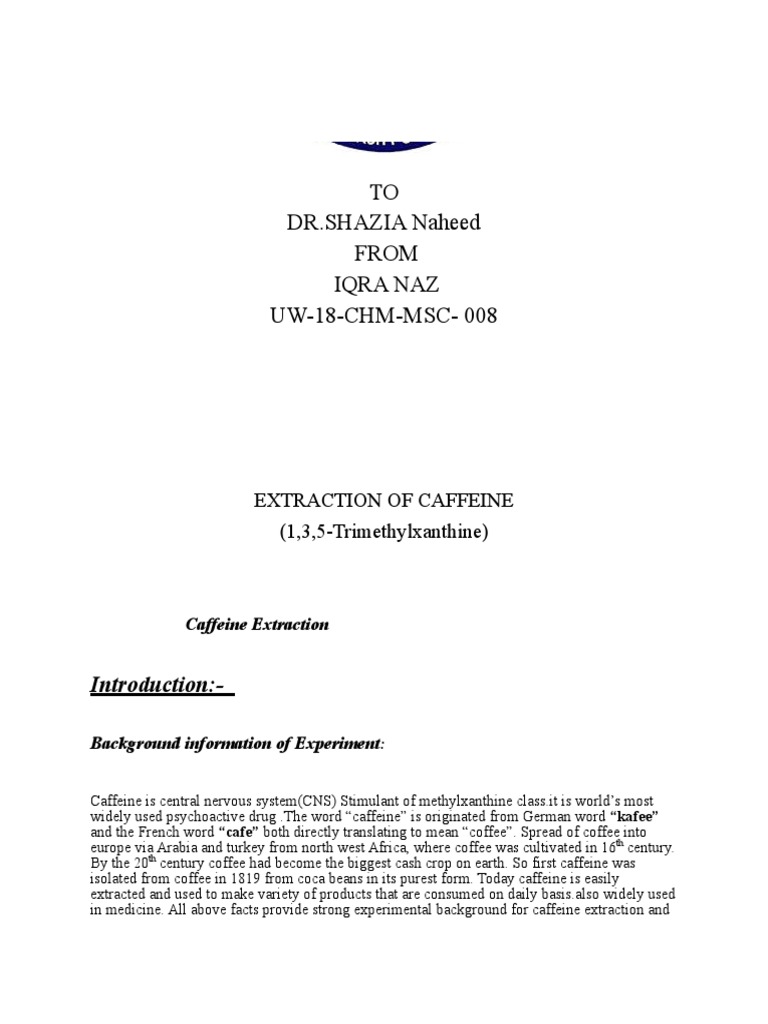 Caffeine Lab Report | PDF | Caffeine | Coffee Caffeine Lab Report | PDF | Caffeine | Coffee