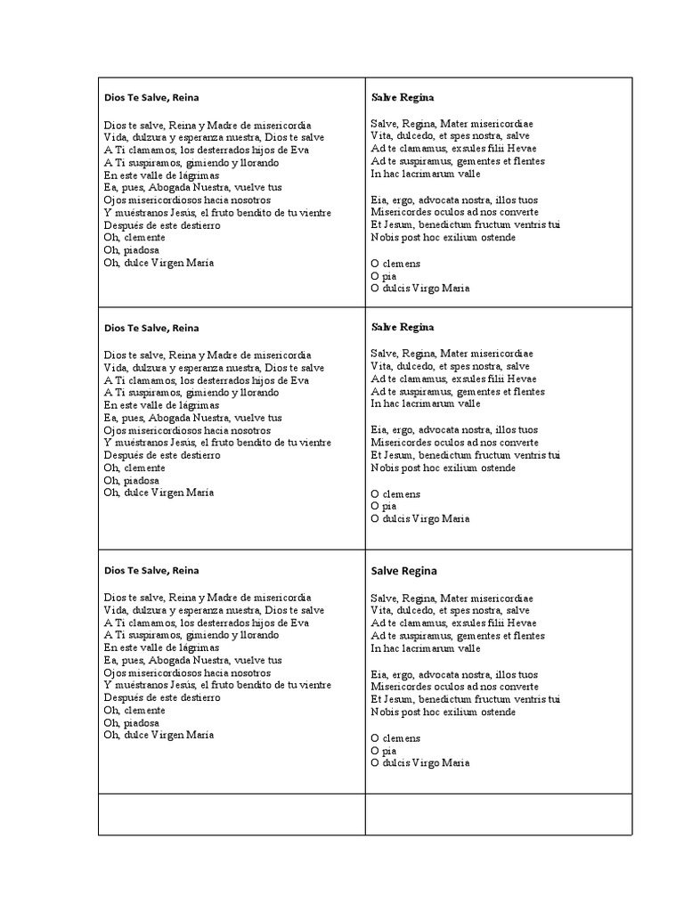 Dios Te Salve | PDF | Iglesia Católica | Canciones cristianas