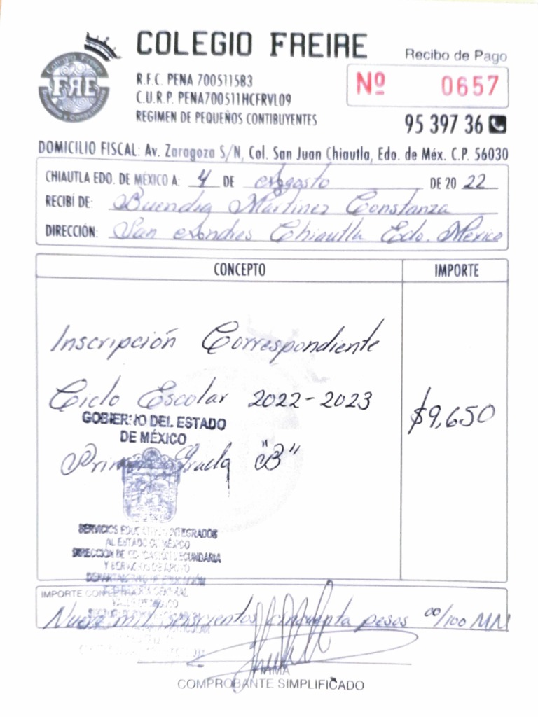 Ejemplo Recibo de Pago01 | PDF