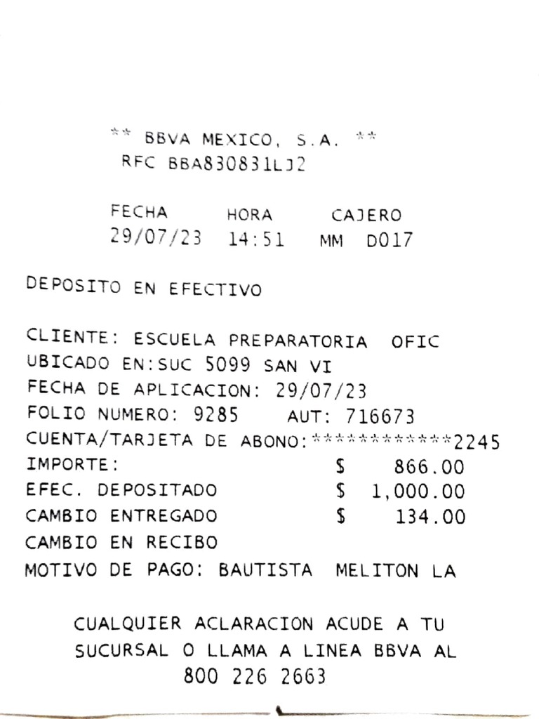 Ejemplo Baucher de Pago | PDF