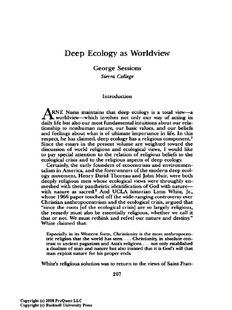 Deep Ecology As Worldview | PDF
