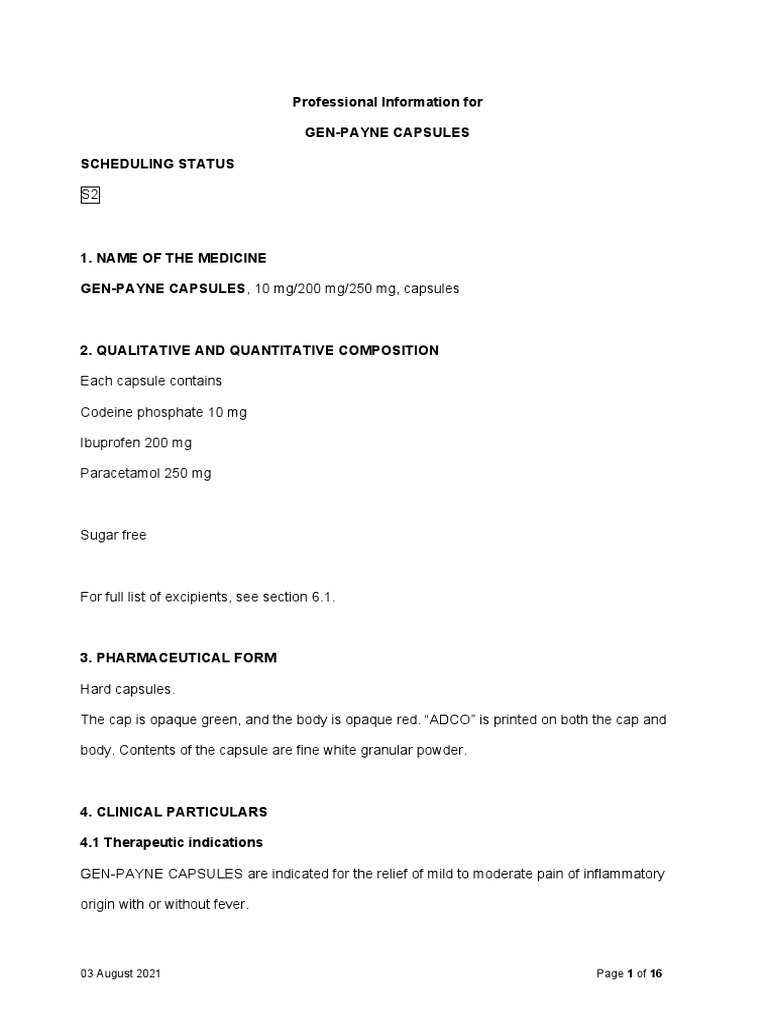 2021.07.30 Gen Payne PI | PDF | Nonsteroidal Anti Inflammatory Drug ...
