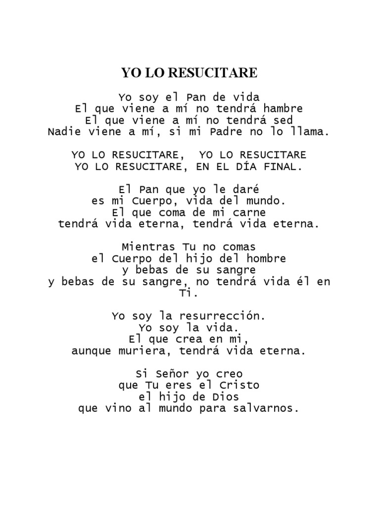 Yo Lo Resucitare | PDF
