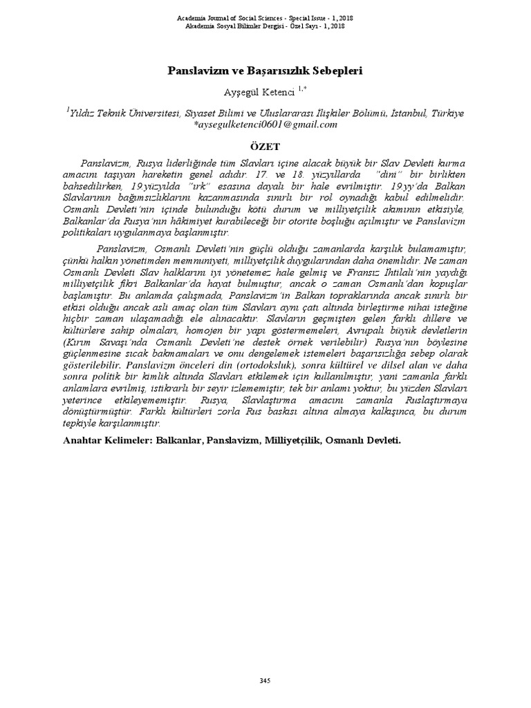 Panslavizm Ve Ba Ar S ZL K Sebepleri (#479039) - 568057 | PDF