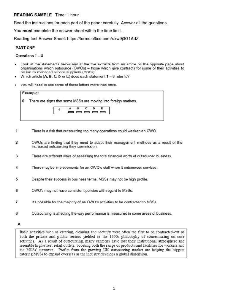 Business English Sample Test | PDF