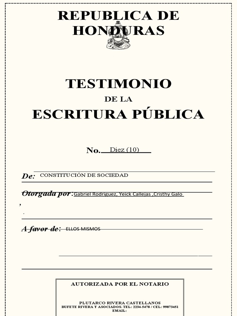 Escritura Constitutiva de SA - Shim | PDF