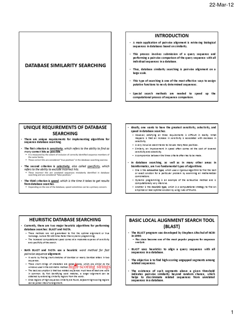 Database Similarity Searching | PDF