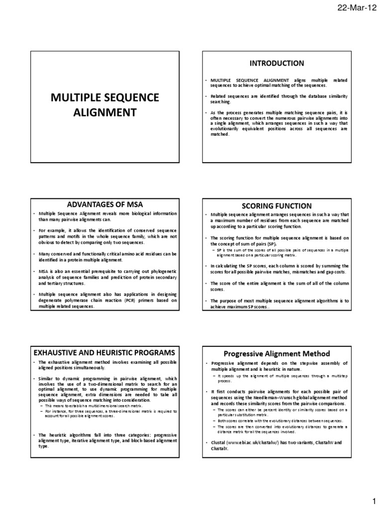 Multiple Sequence Alignment Black and White | Download Free PDF | Sequence Alignment | Biotechnology