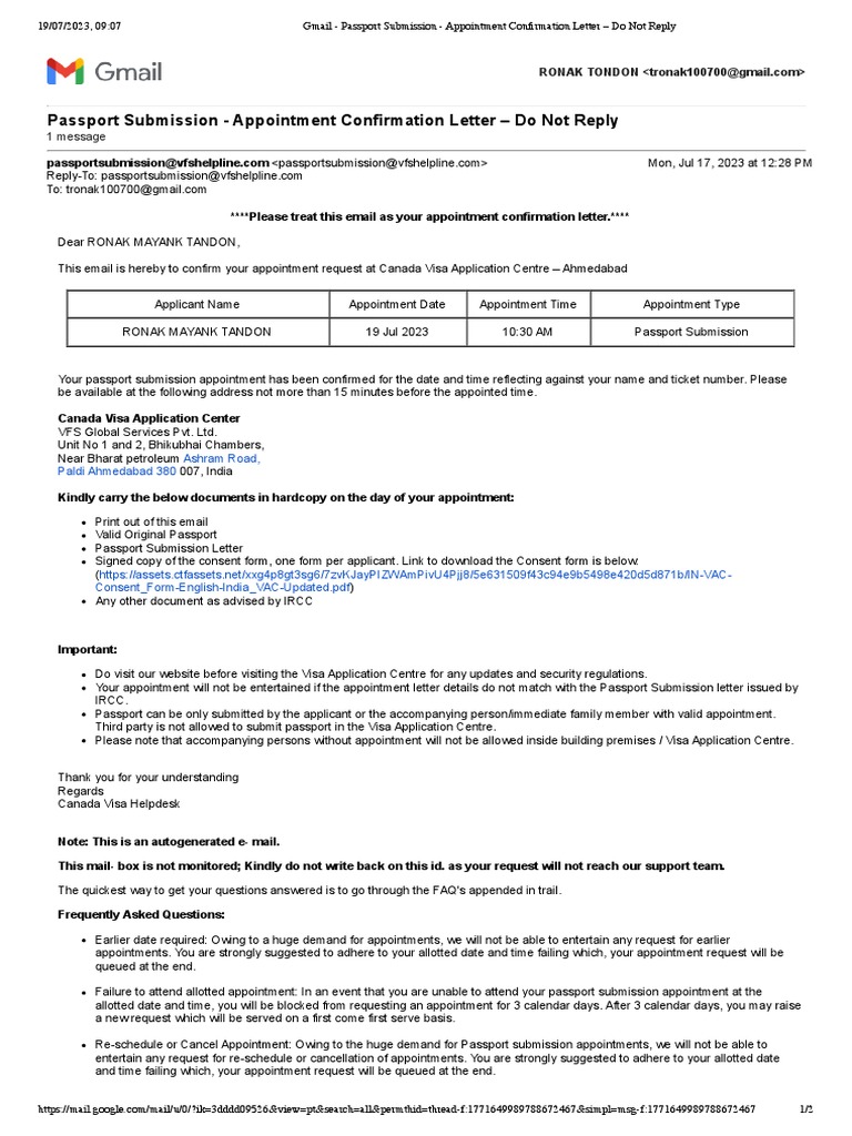 Gmail - Passport Submission - Appointment Confirmation Letter - Do Not ...