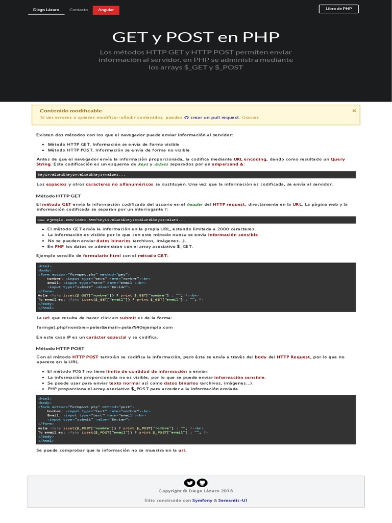 3 GET y POST en PHP | PDF | Redes | Internet y web