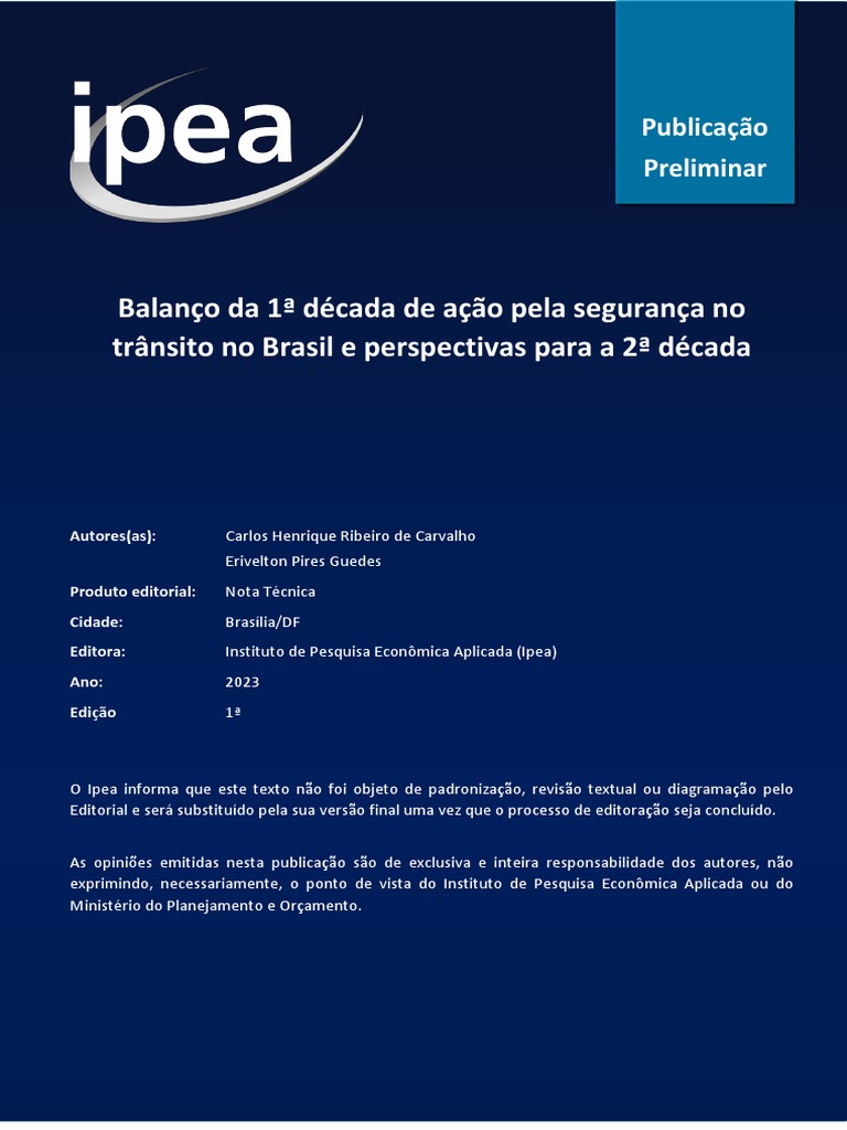 Nota Técnica Mortalidade 2010-2019 IPEA | PDF
