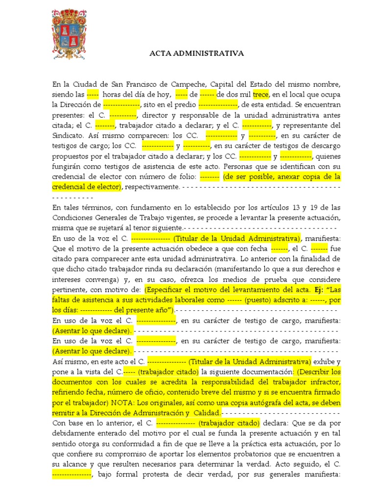 Levantamiento de Actas y Constancias - Formatos | PDF
