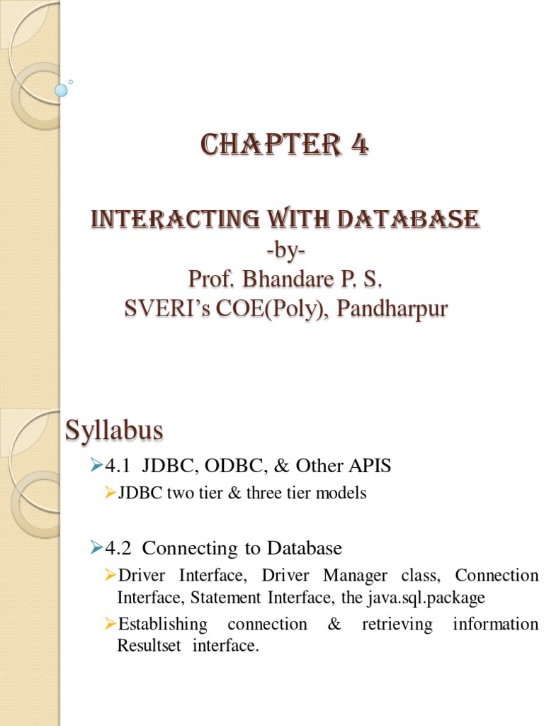 Chapter 4 Interacting With Database | PDF | Databases | Information ...