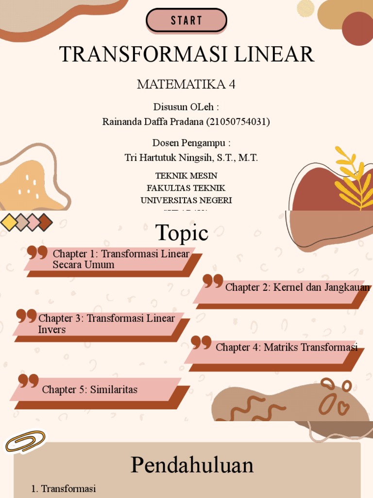 Transformasi Linear: Matematika 4 | PDF