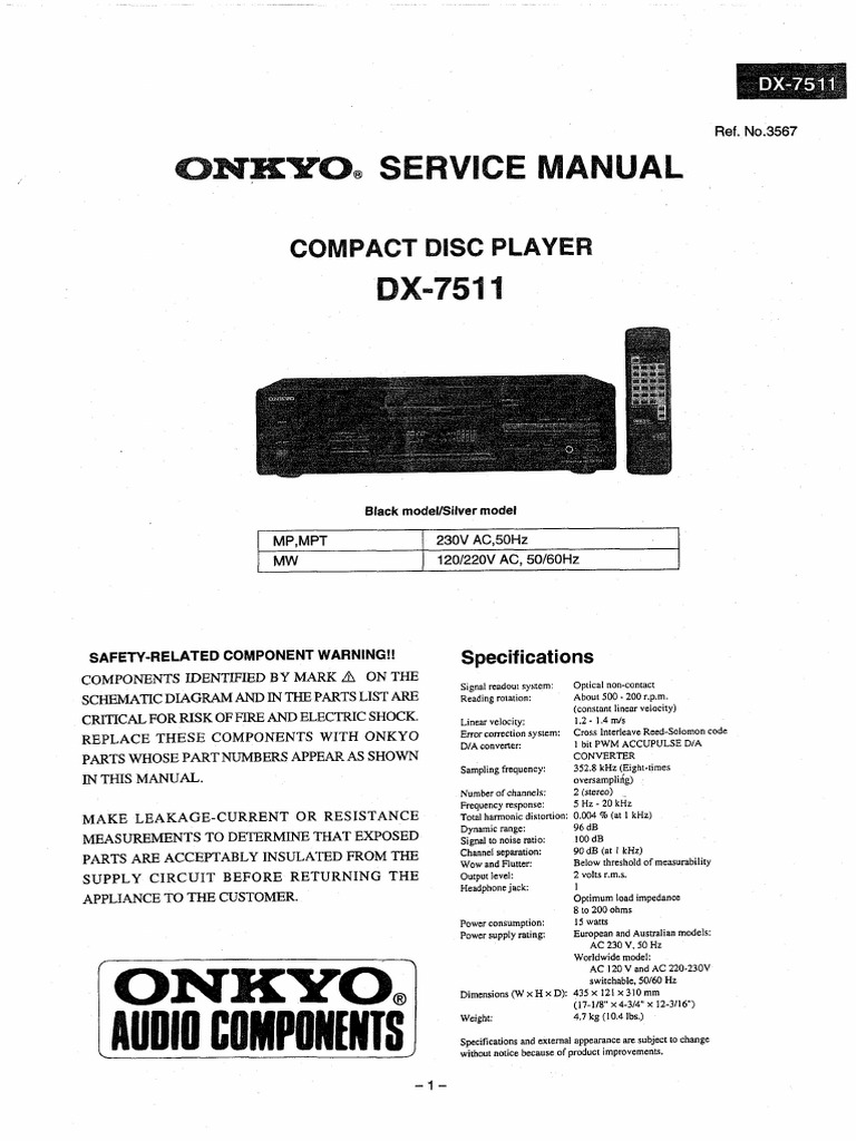 Hfe Onkyo Dx-7511 Service en | PDF
