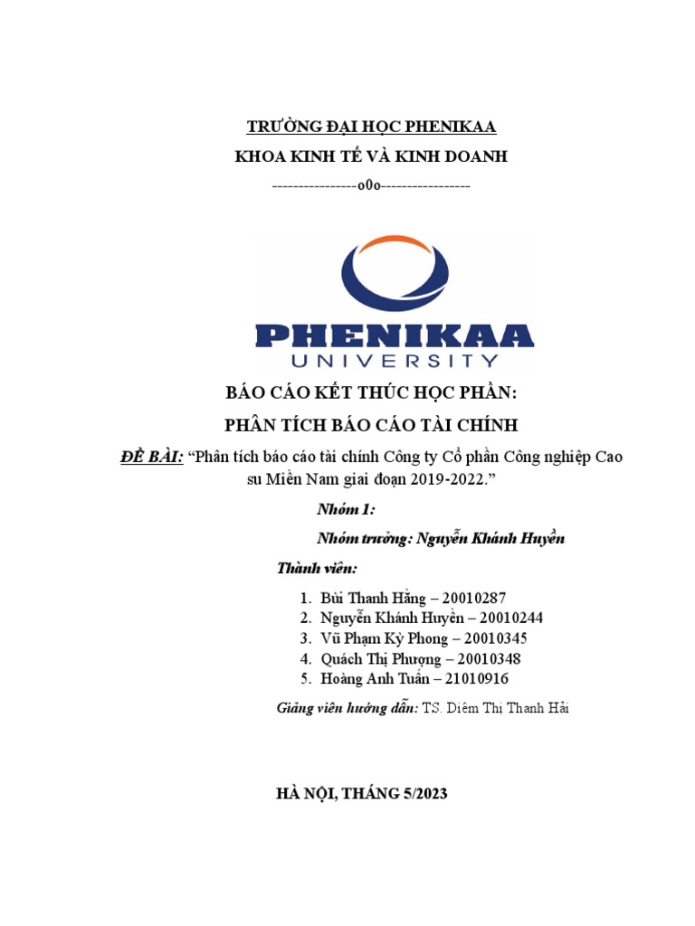 Phân Tích BCTC - Nhóm 1 | PDF