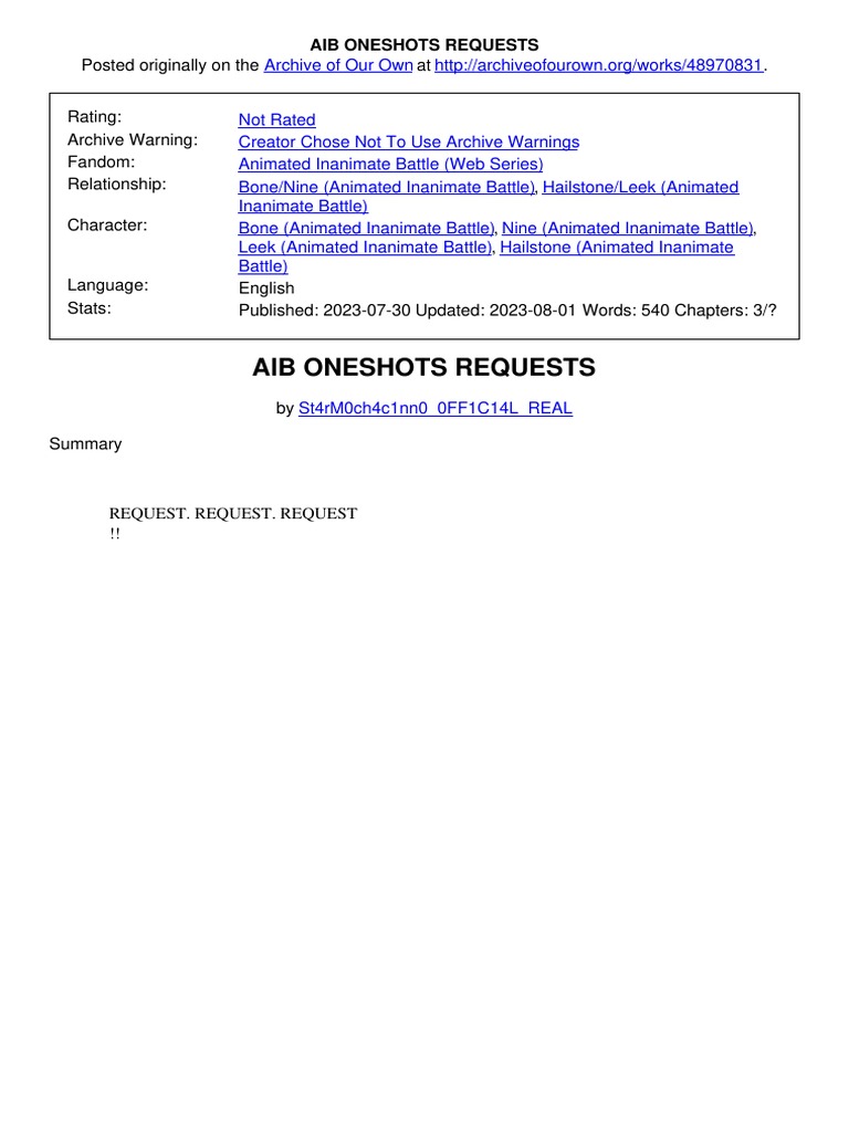 Aib Oneshots Requests | PDF