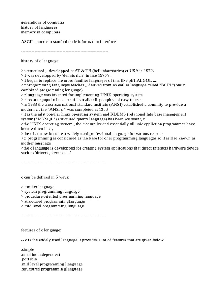 Lesson Pdf C Programming Language Programming Language 2718
