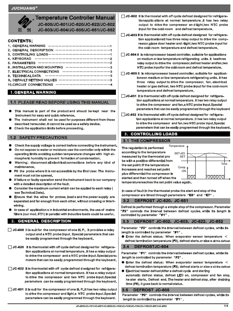 Juchuang Temp Controller | PDF