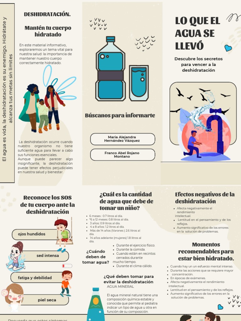 Triptico Deshidratacion | PDF | Deshidración | Agua