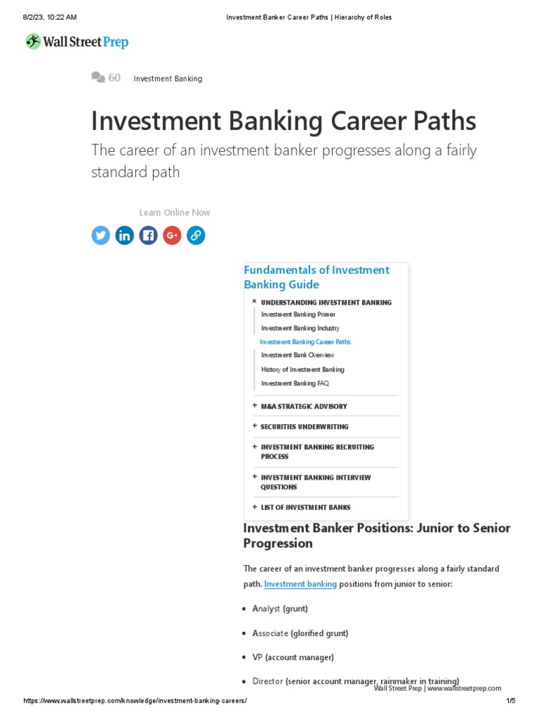 03.investment Banker Career Paths - Hierarchy of Roles | PDF ... 03.investment Banker Career Paths - Hierarchy of Roles | PDF ...