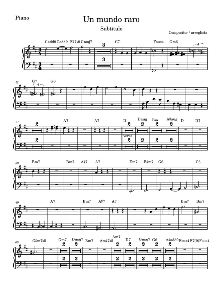 Un Mundo Raro Piano-Piano | PDF