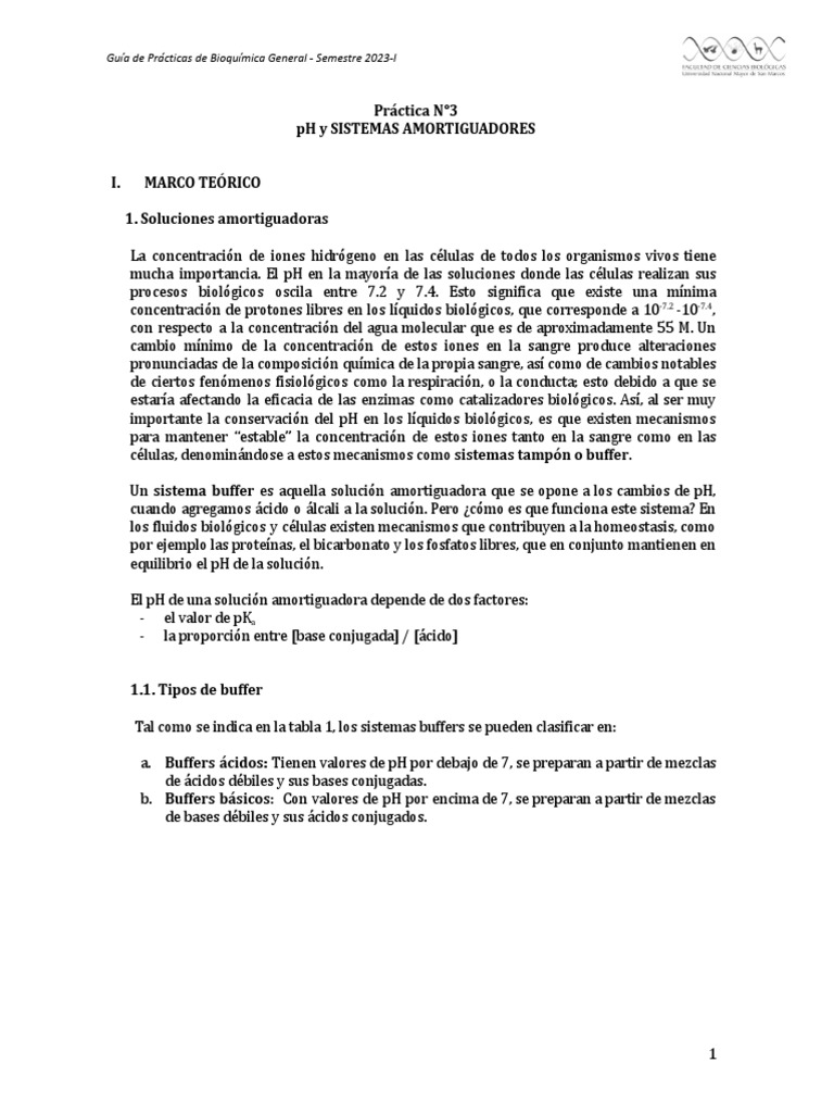 Sistemas Amortiguadores en Bioquímica | PDF