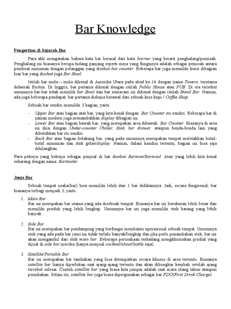 Bar Knowledge | PDF