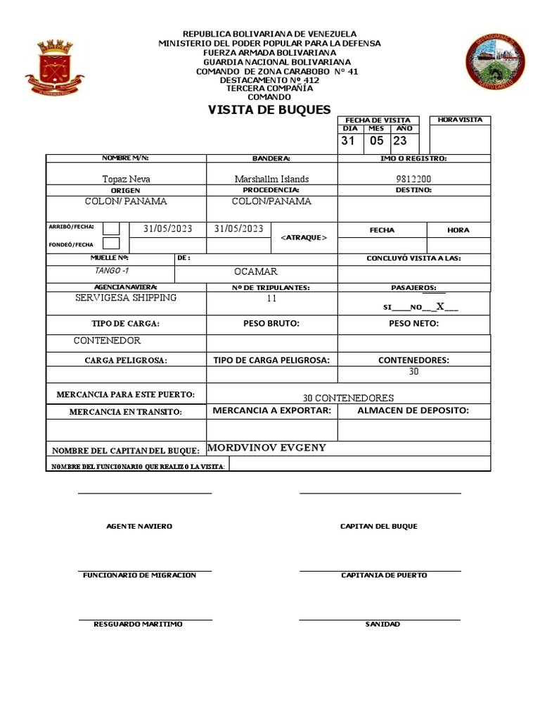 Carta de Visita Topaz Neva | PDF | Militar | Buques