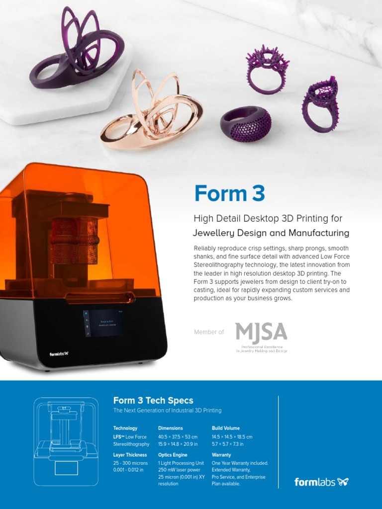 Formlabs Form3 Jewellery | PDF | 3 D Printing | Casting