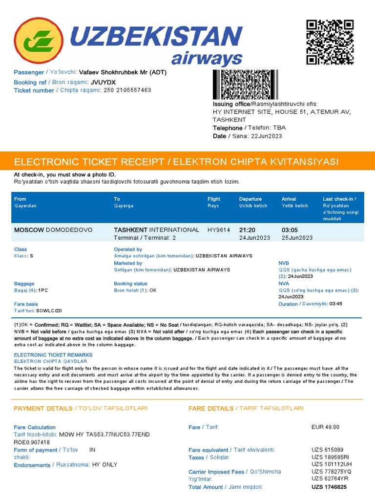 Your Electronic Ticket-EMD Receipt | PDF