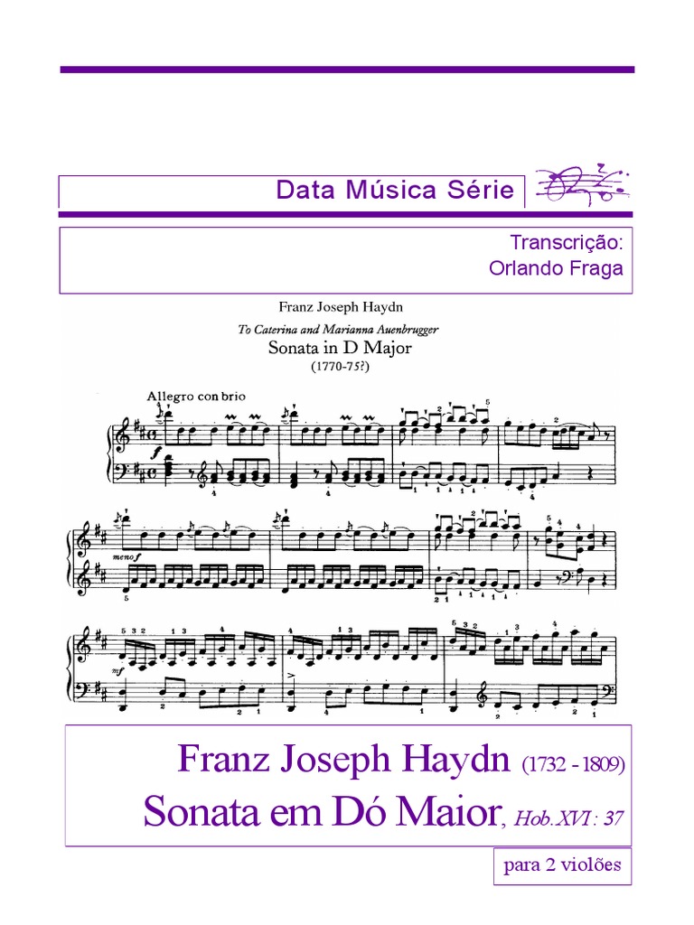 Haydn - Sonata Do Maior 2 Violoes | PDF