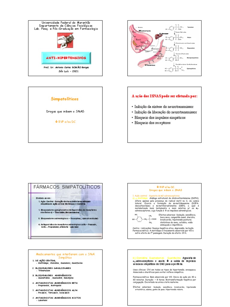 Farmacol Anti-Hipertensivos II | PDF | Fisiologia | Drogas