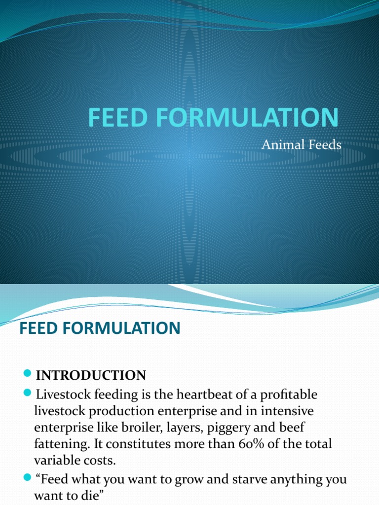Feed Formulation | PDF | Nutrients | Soybean