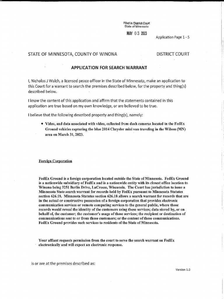 ADAM FRAVEL - 64c93b2f3265b.pdf - APPLICATION FOR SEARCH WARRANT | PDF ...