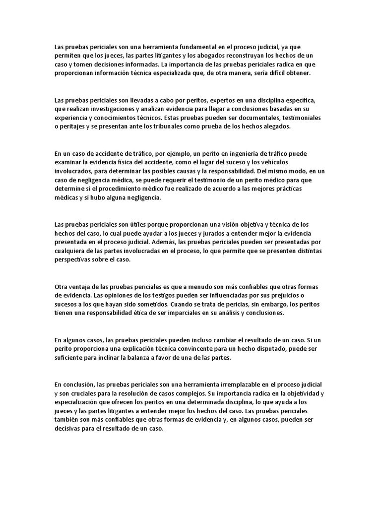 Pruebas periciales | PDF | Testigo experto