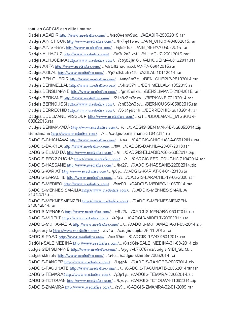 Tout Les CADGIS Des Villles Maroc | PDF