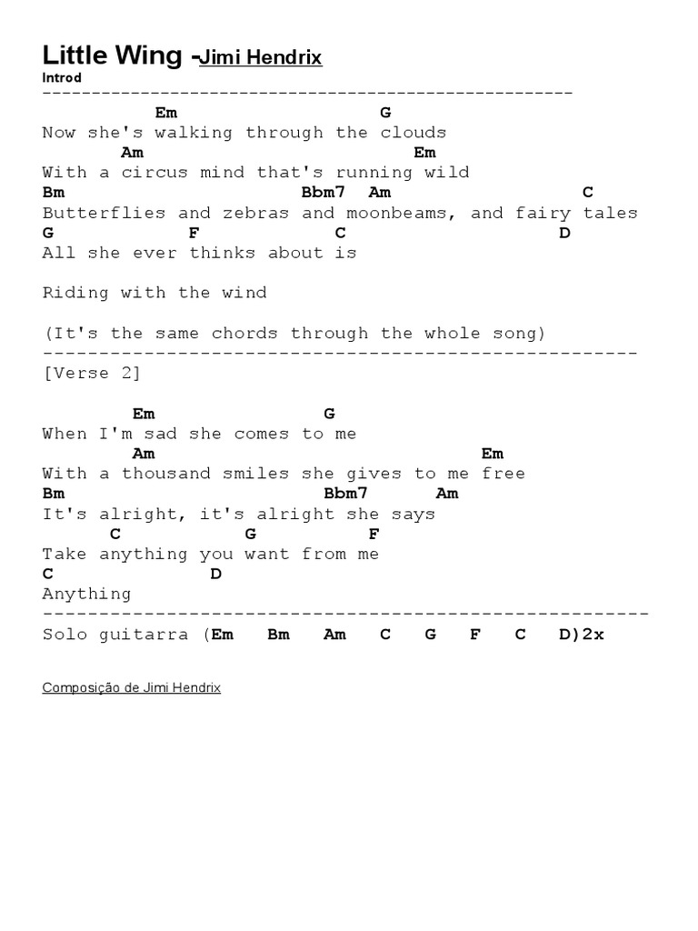 Jimi Hendrix's "Little Wing" Chords | PDF