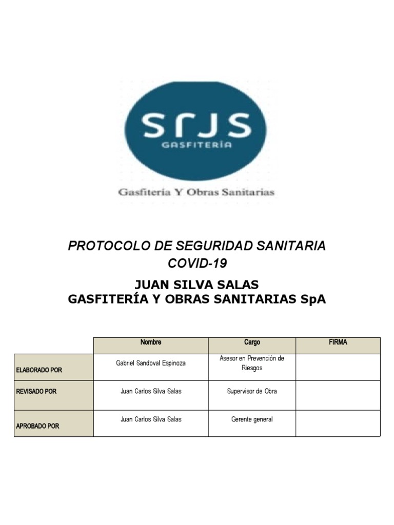 PROTOCOLO DE SEGURIDAD COVID-19 - JS SpA. | PDF | Lavado de manos | Seguridad y salud ocupacional