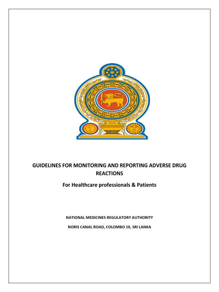 Guidelines For Monitoring and Reporting Adverse Drug Reactions For ...
