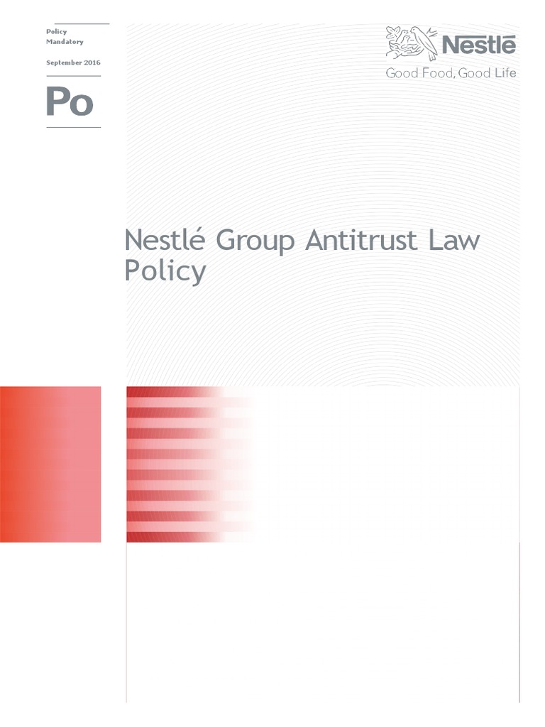 Nestle Group Antitrust Law Policy September 2016 | PDF | Competition ...