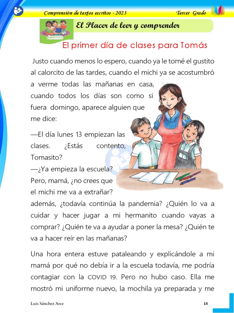 1 - El Primer Dia de Clases para Tomas. | PDF