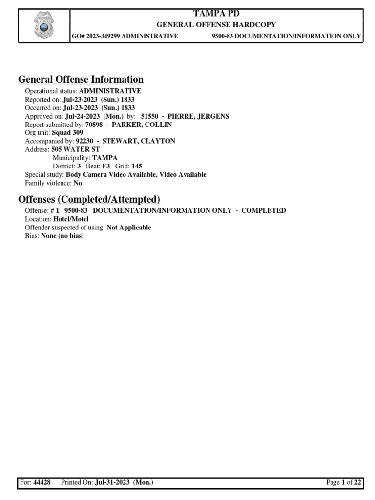 Freddy Ramirez Incident Report Redacted | Download Free PDF | Law ...