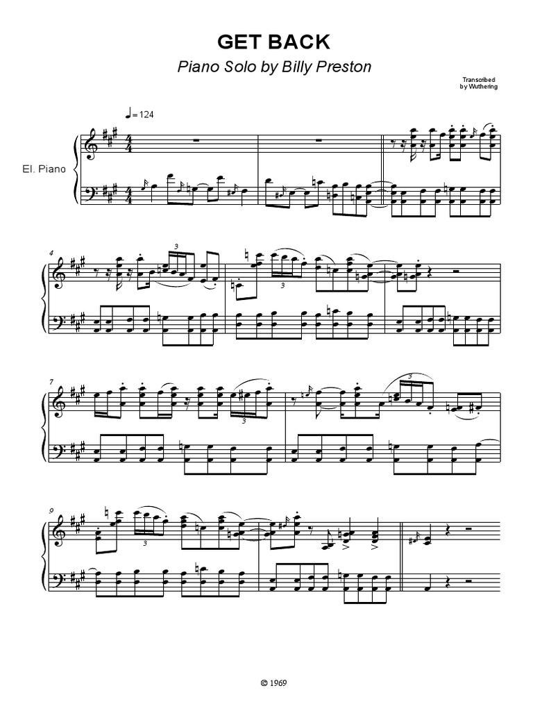 Get Back - Piano Solo | PDF