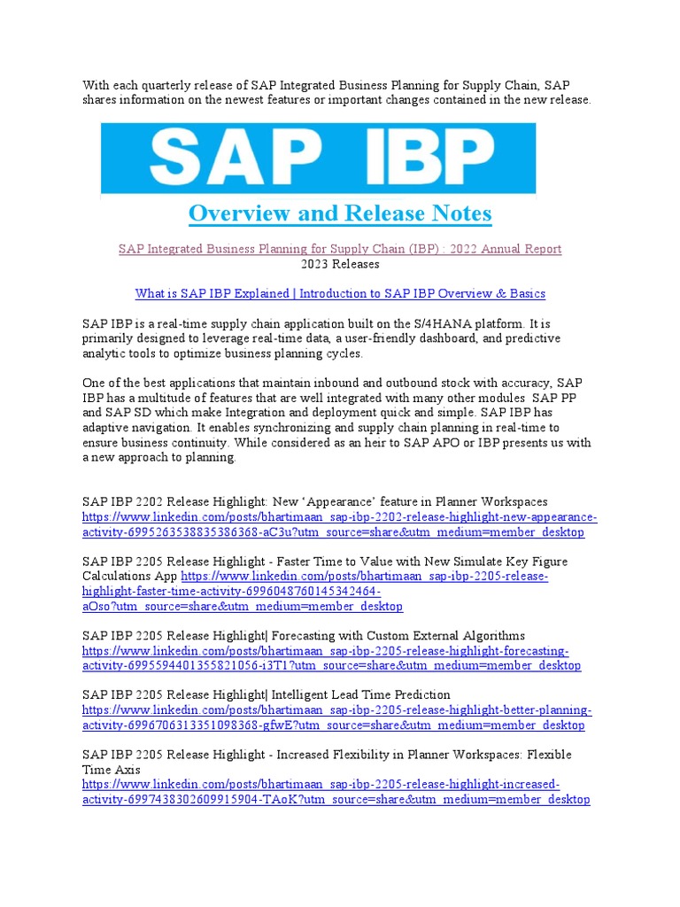 Sap Ibp 1690917771 | PDF | Supply Chain | Information Technology Management