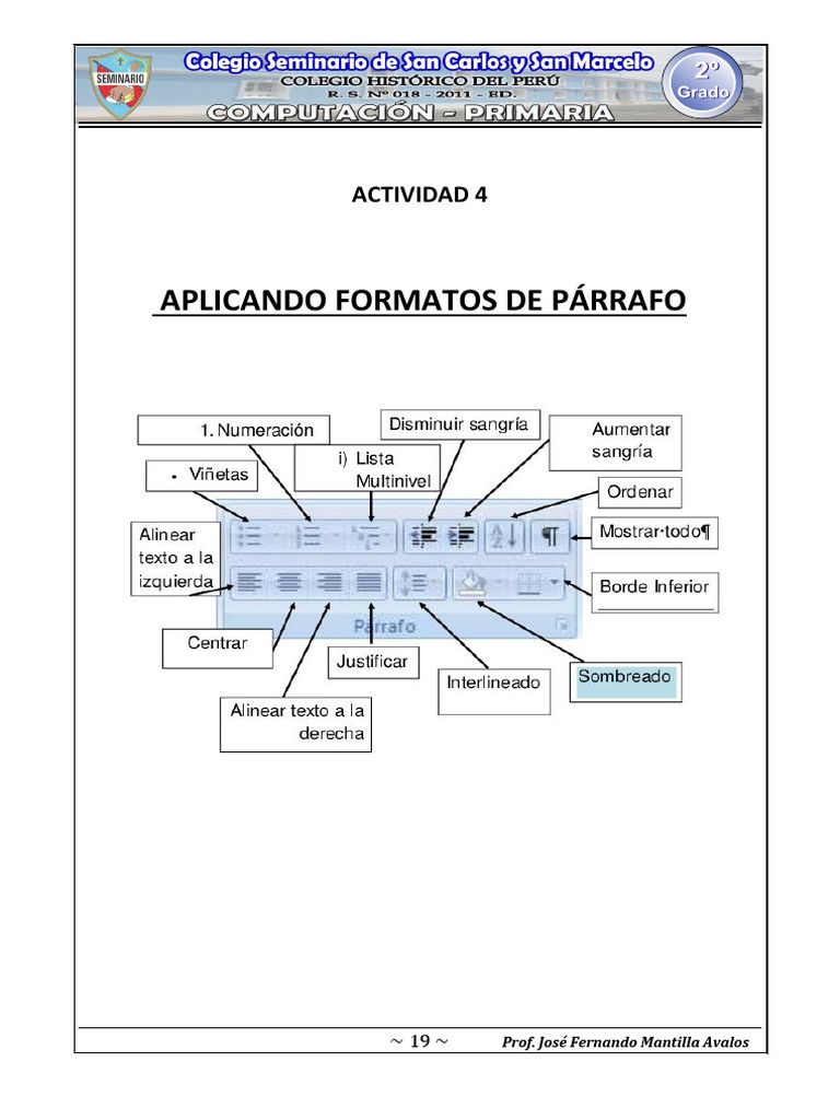 Exp Aprend 3 - Actividad 04-Aplicando Formatos de Párrafo | PDF | Escritura