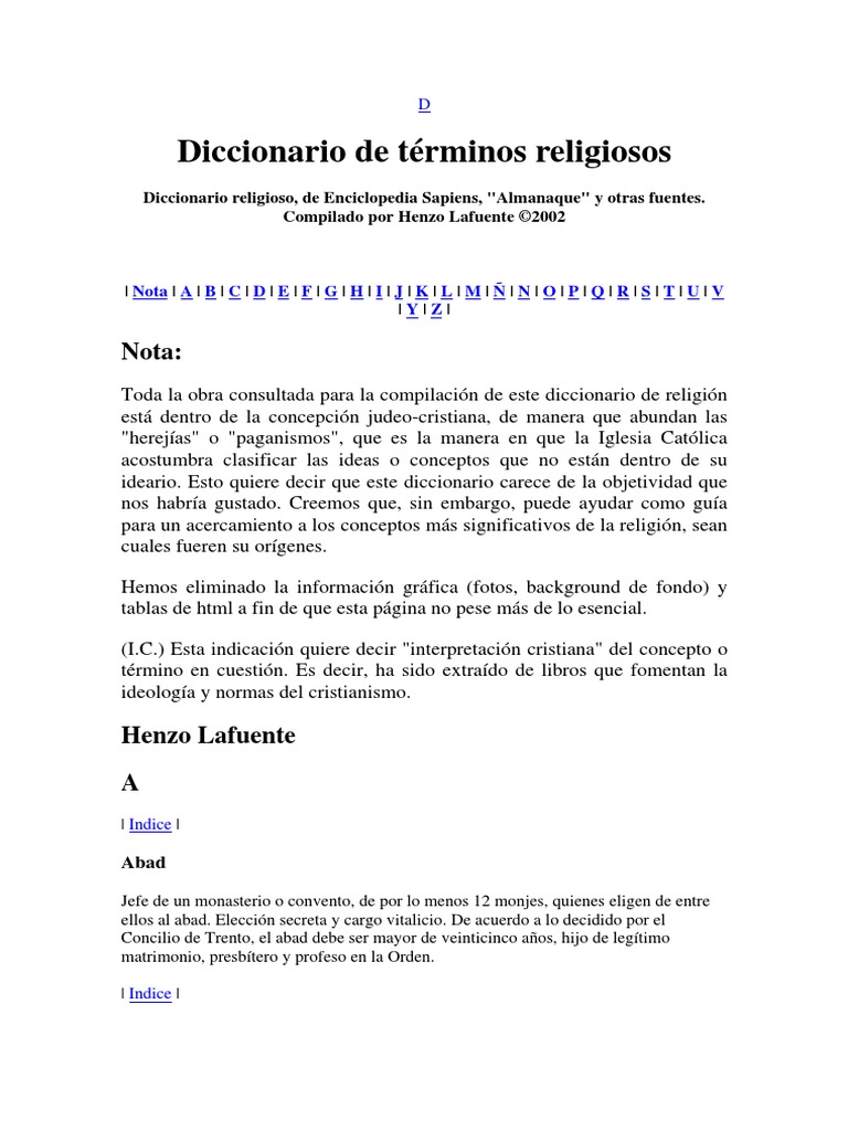 Diccionario de Términos Religiosos | PDF