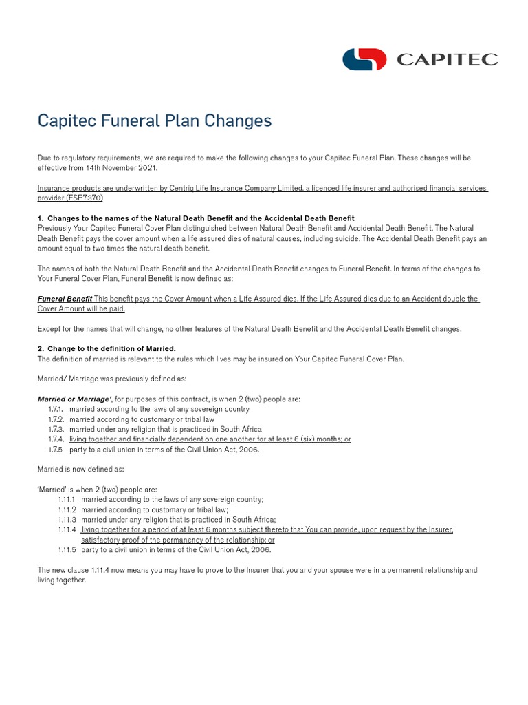 Funeral Plan Updates | PDF